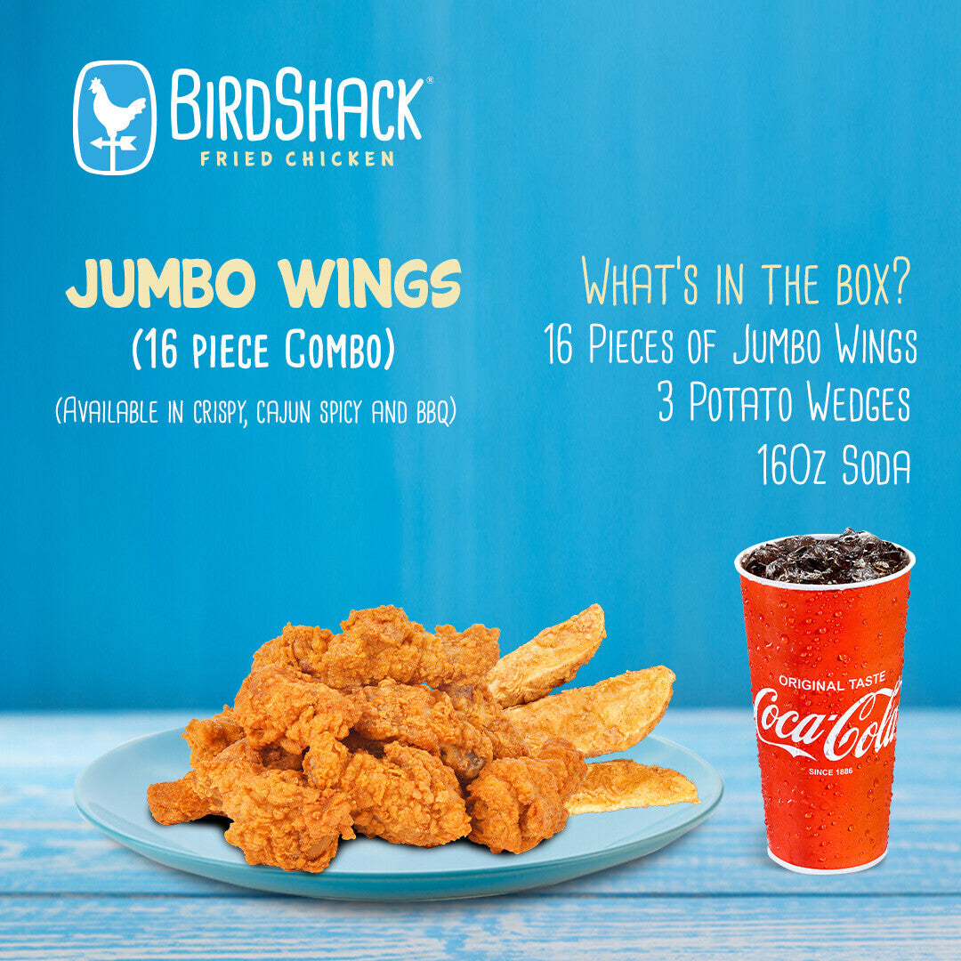 Bird Shack Chicken 16 Piece Wings Combo – Cabbie JA